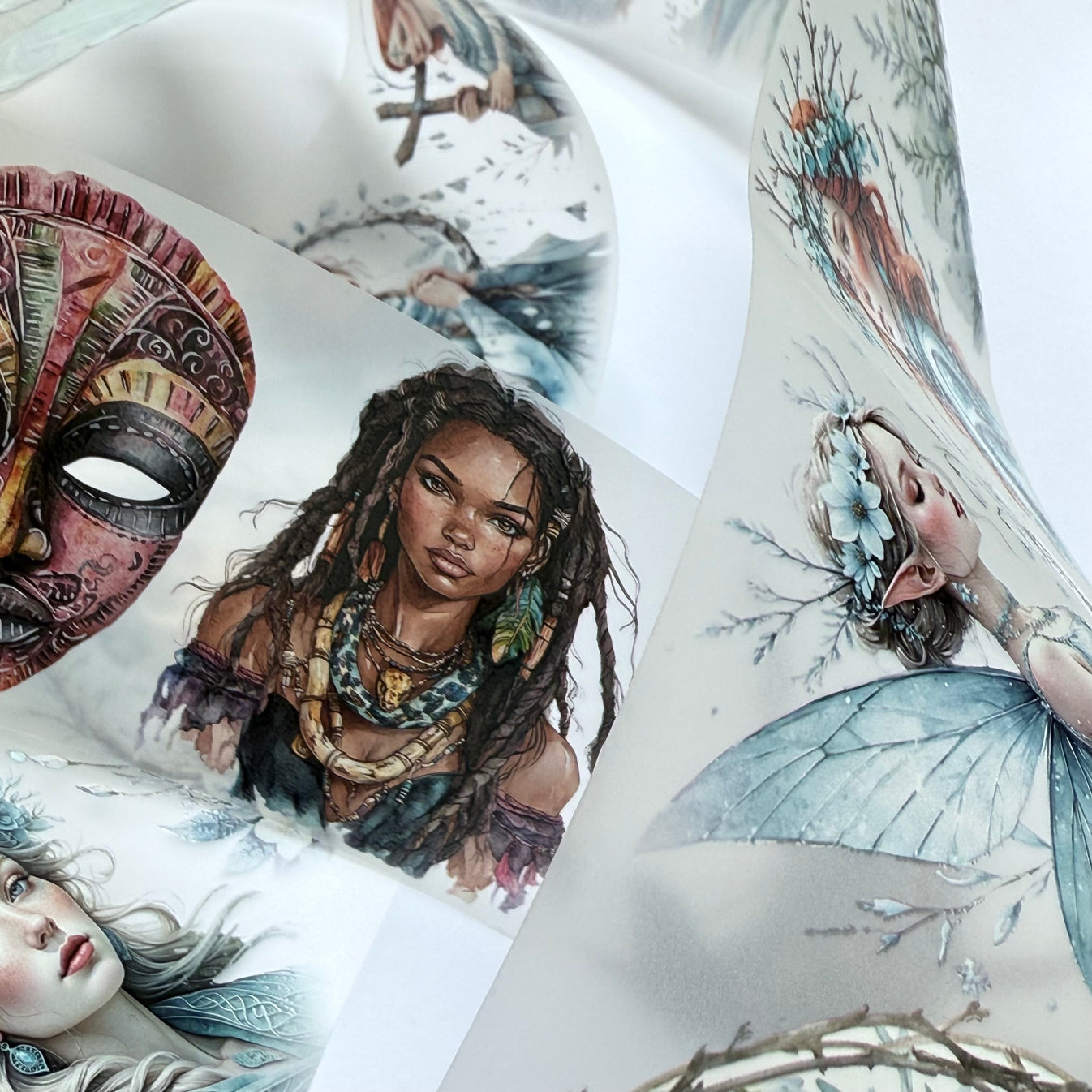 PET 3D raised tape Imbolc and Voodoo tape,one roll fashion, junk journ ...