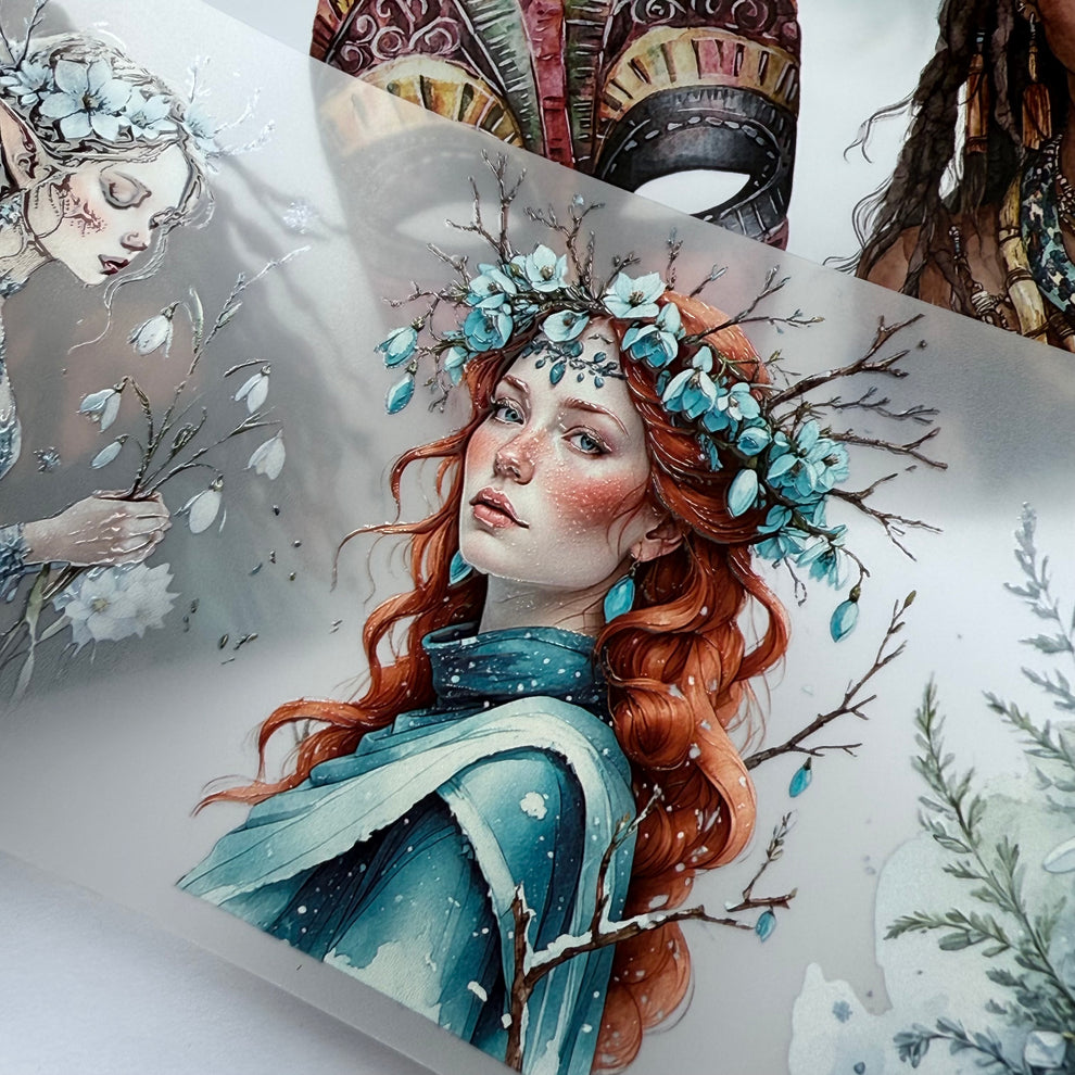 PET 3D raised tape Imbolc and Voodoo tape,one roll fashion, junk journ ...