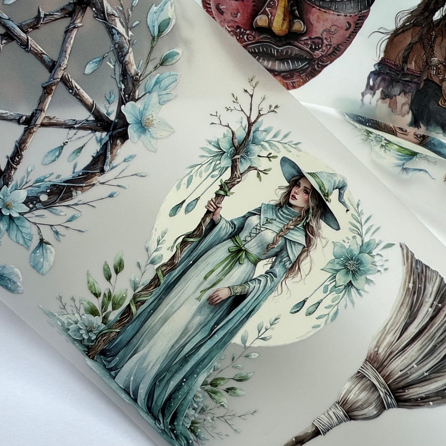 PET 3D raised tape Imbolc and Voodoo tape,one roll fashion, junk journ ...