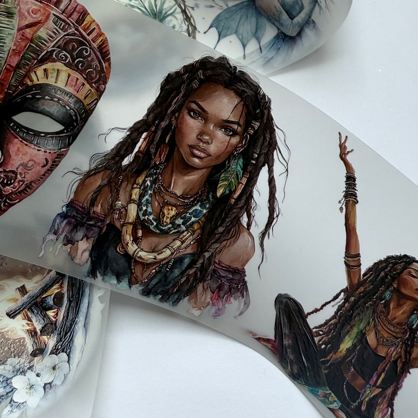 PET 3D raised tape Imbolc and Voodoo tape,one roll fashion, junk journ ...