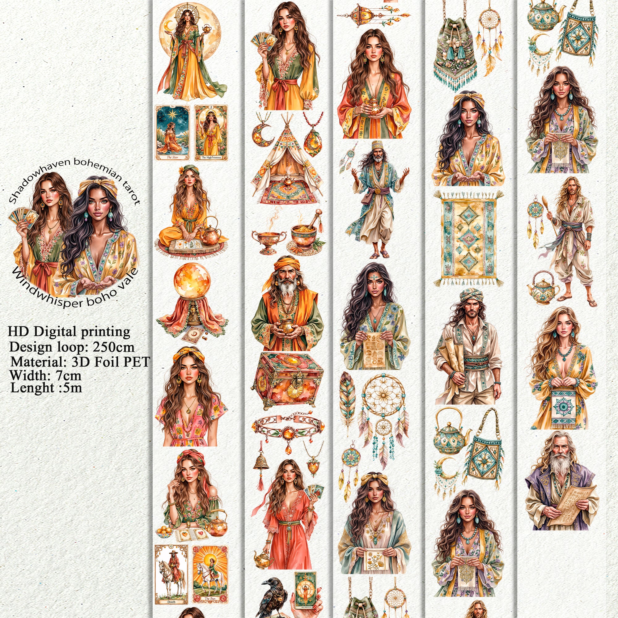 PET 3D raised Shadowhaven bohemian tarot and Windwhisper boho vale tap ...